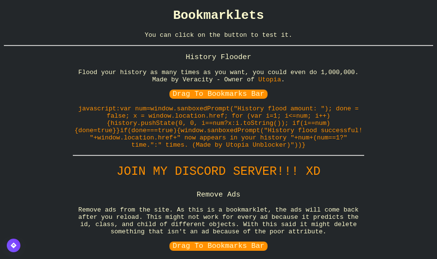 Bookmarklets - JSitor