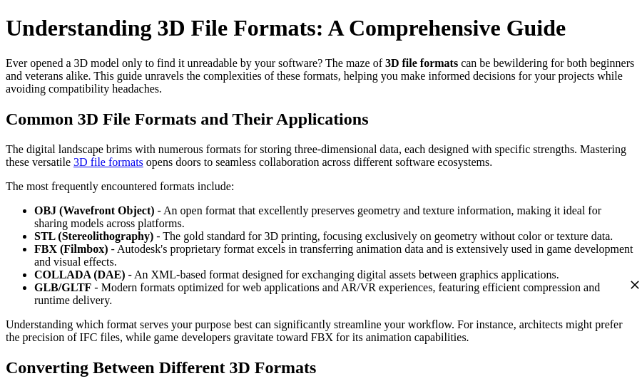 Essential 3D File Formats for Designers and Developers - JSitor